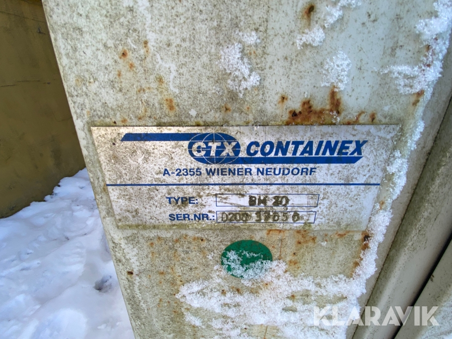 Container CTX Containex BH 20, Ringsted, Klaravik auktioner