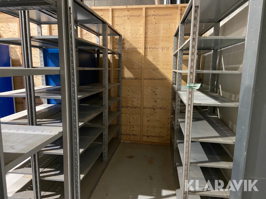 Stål reoler 8 stk, Fredericia, Klaravik auktioner