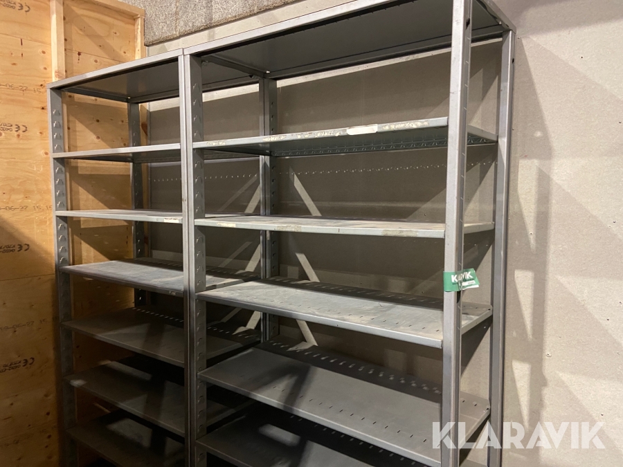 Stål reoler 8 stk, Fredericia, Klaravik auktioner