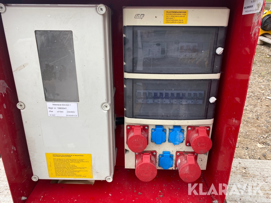 Eltavle og afruller Malmbergs 63 amp, Holbæk, Klaravik aukti