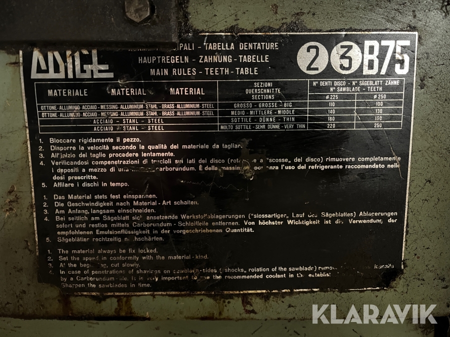 Jernsav Shell 23 B75, Frederikshavn, Klaravik auktioner