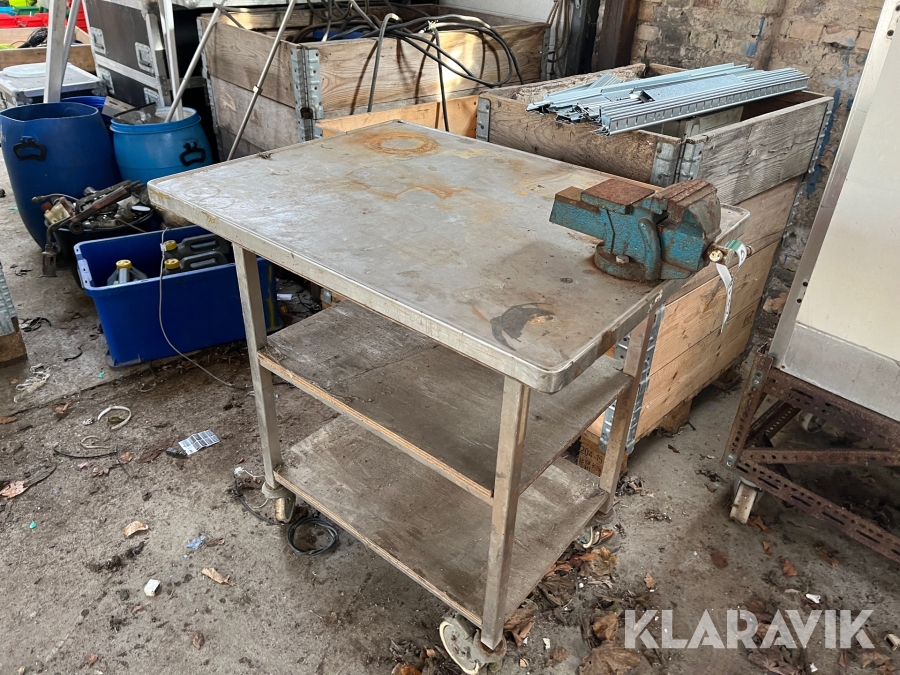 Rullebord med rustfri plade, Allerød, Klaravik auktioner