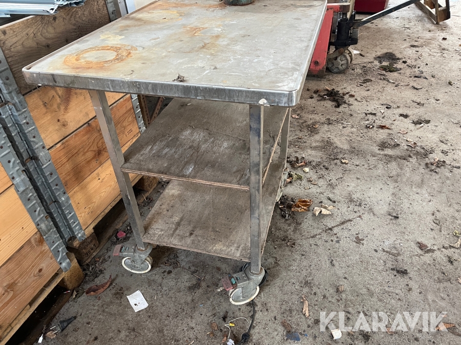 Rullebord med rustfri plade, Allerød, Klaravik auktioner