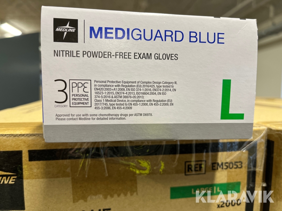 Nitrilhandsker 10 kasser str. Large Medline Mediguard Blue,
