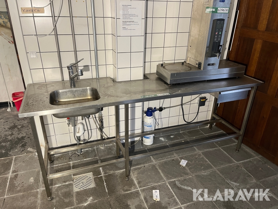 Køkkenbord med vask Rustfri, København, Klaravik auktioner