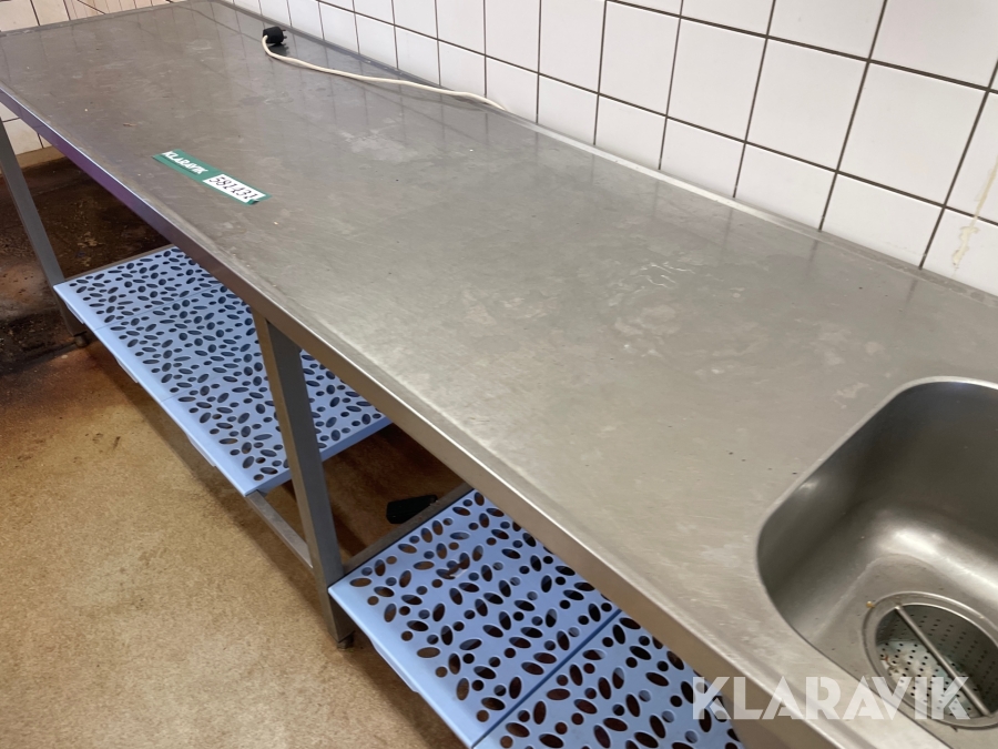 Bord Med vask I rustfri, Vejle, Klaravik auktioner