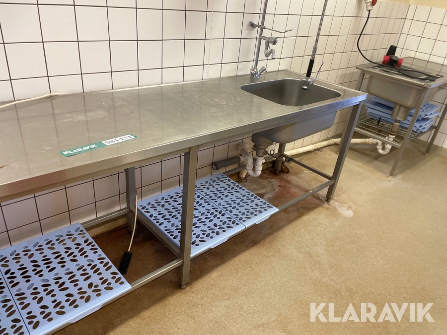 Bord Med vask I rustfri, Vejle, Klaravik auktioner