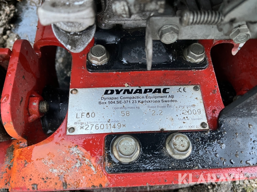 Pladevibrator Dynapac LF 60, Rebild, Klaravik auktioner