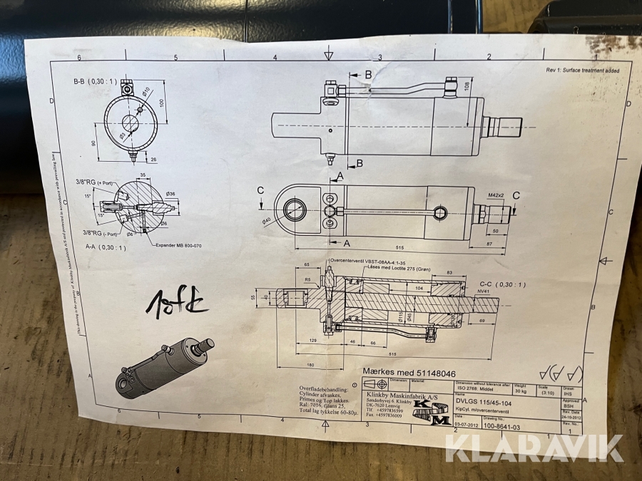 Hydraulikcylindre 13stk., Lemvig, Klaravik auktioner