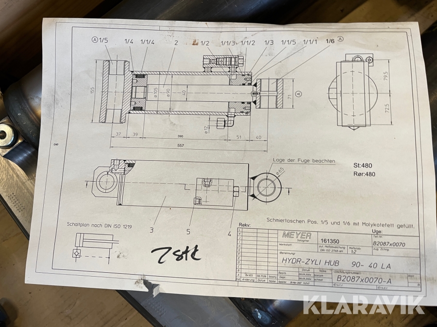 Hydraulikcylindre 13stk., Lemvig, Klaravik auktioner