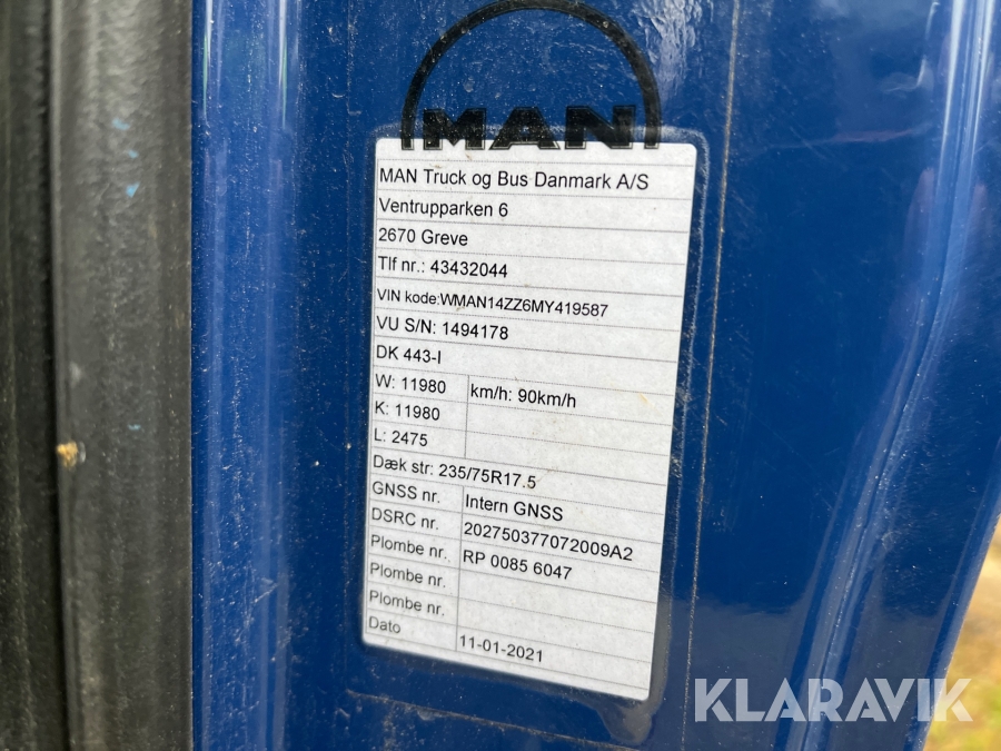 Ladbil / Lastbil MAN TGL 10.250, Lyngby-Taarbæk, Klaravik au