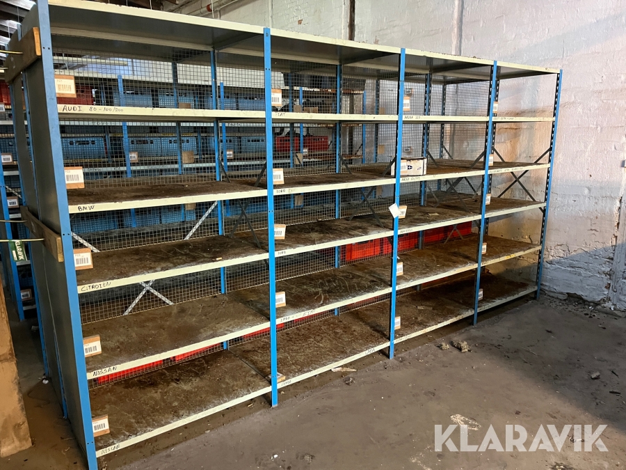 Lagerreoler 4 fags dobbeltsektion, Thisted, Klaravik auktion