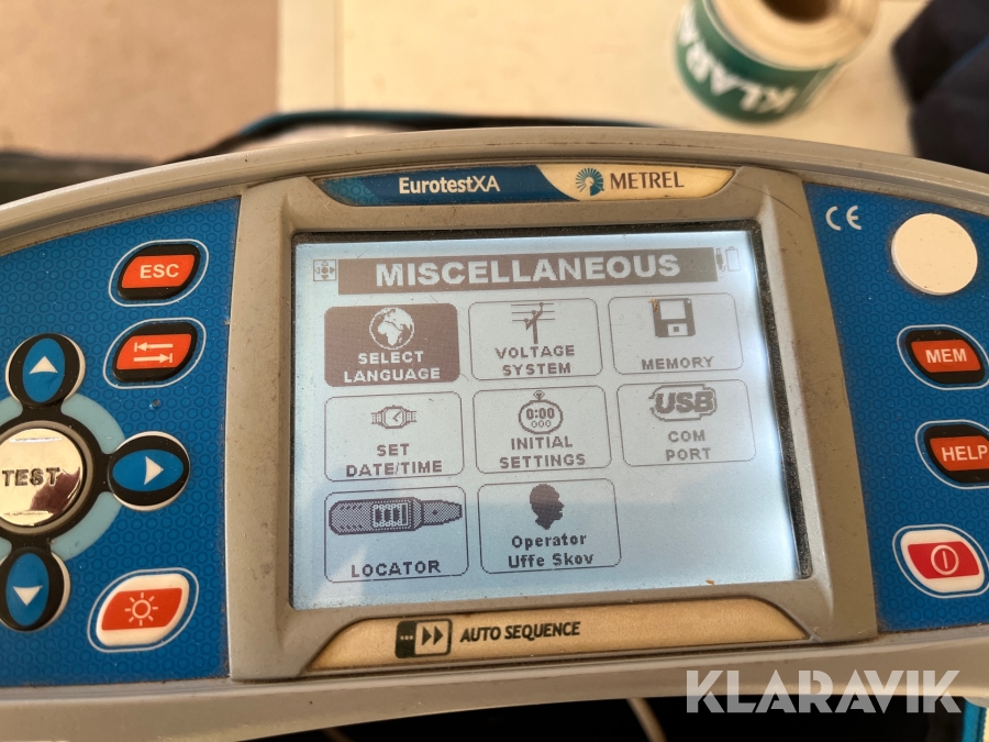 Instalationstestere Metrel Eurotest AT, Holbæk, Klaravik auk