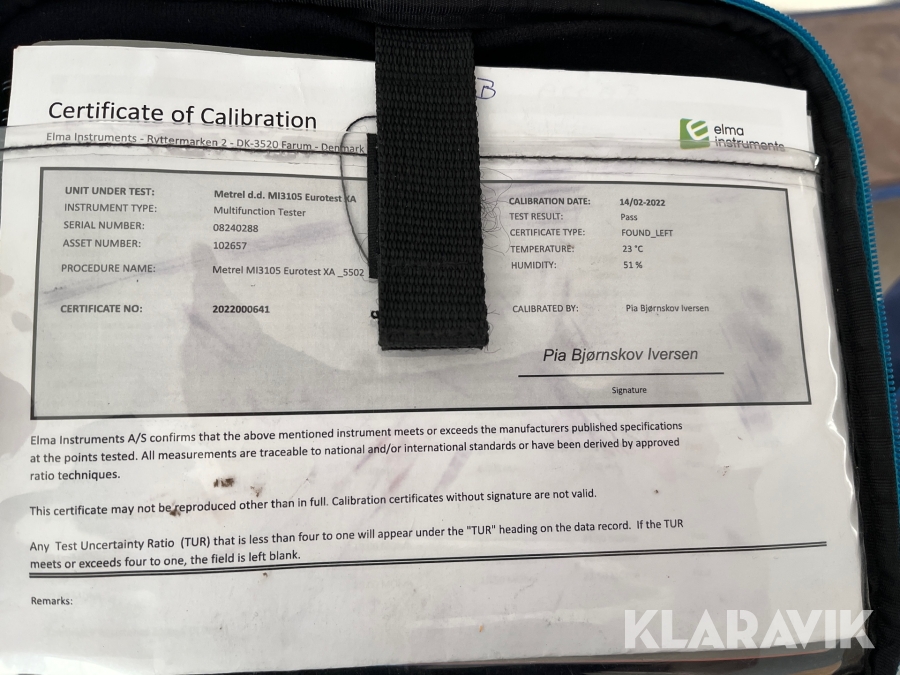 Instalationstestere Metrel Eurotest AT, Holbæk, Klaravik auk