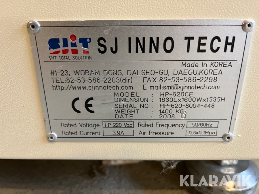 Pasta screeener SJ Inno Tech HP-620CE, Fredensborg, Klaravik