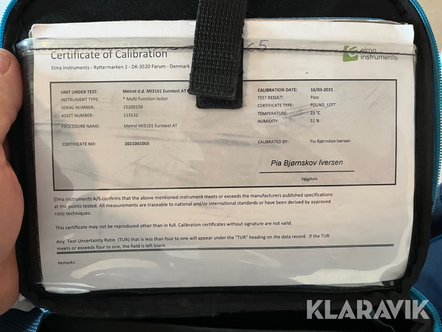 Instalationstestere Metrel Eurotest AT, Holbæk, Klaravik auk