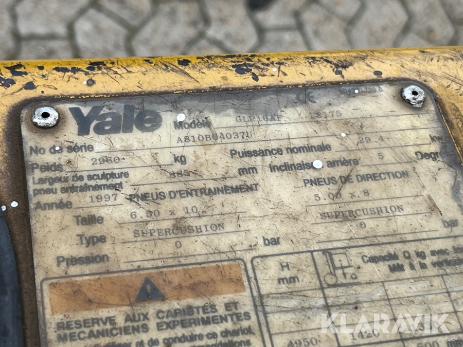 Truck Yale GLP 16 AF, Esbjerg, Klaravik auktioner