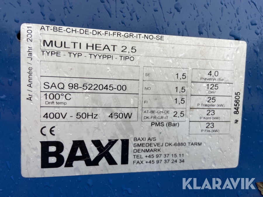 Stokerfyr Baxi Multi Heat 2,5, Ringkøbing-Skjern, Klaravik a
