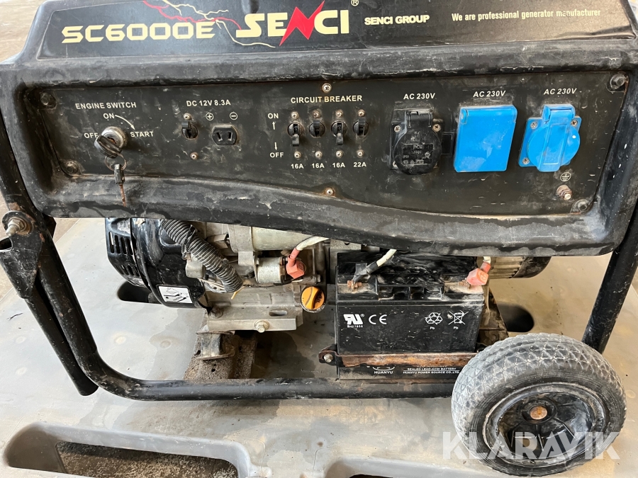 Generator Senci Sc6000e, Struer, Klaravik auktioner