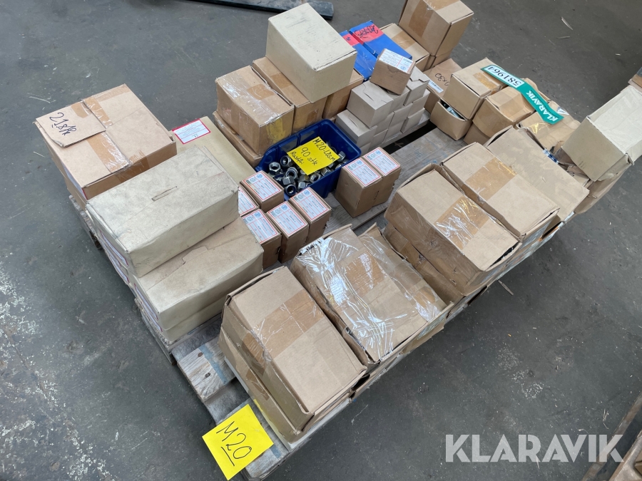 M20 bolte og møtrikker, Nyborg, Klaravik auktioner
