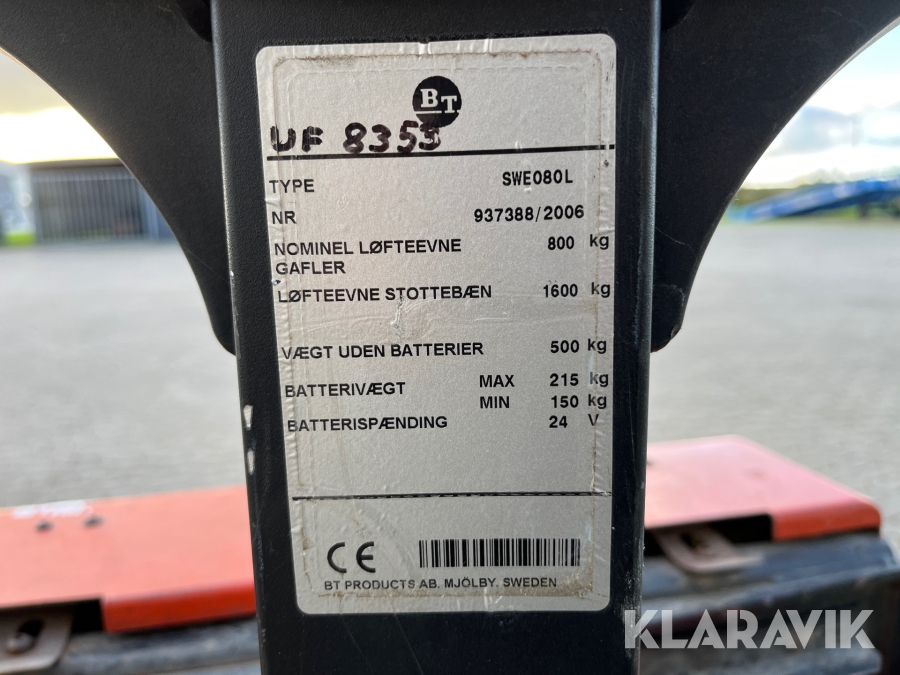 El stabler BT SWE080L, Varde, Klaravik auktioner